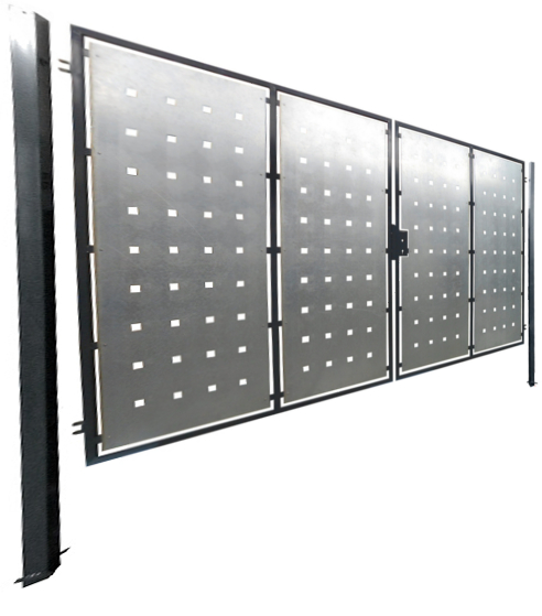 2-flügeliges Einfahrtstor Tor Pforte / Verzinkte Füllung / Rahmen grau ...